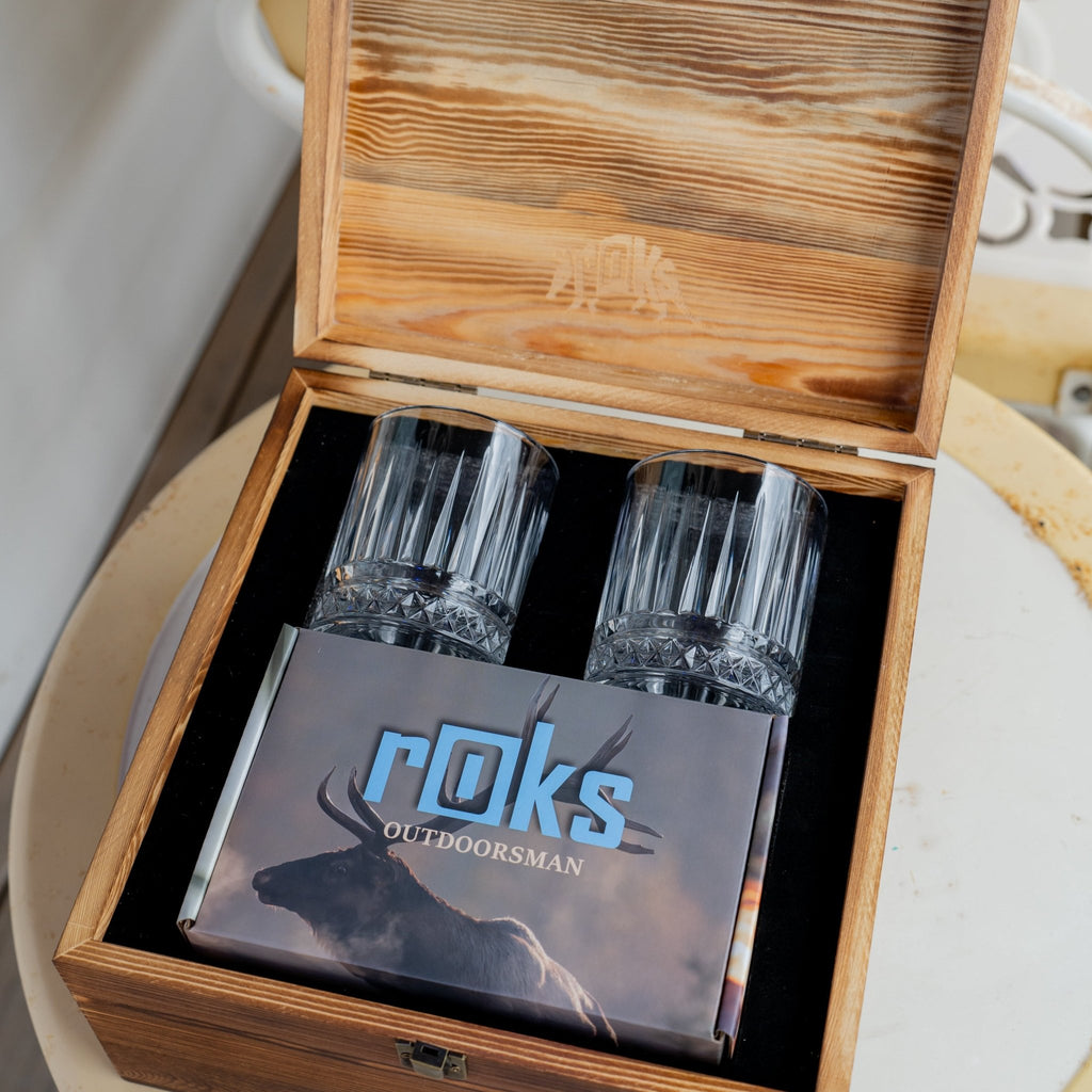 rOks Gift Set – Custom Ice & Glassware for Whiskey, Cocktails & Sports Fans